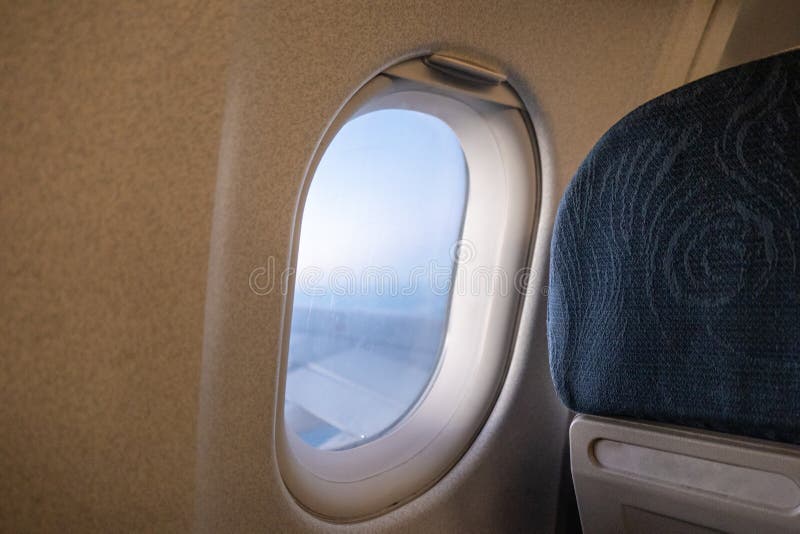 Window Side of Passenger with Wing Airplane Flying Stock Photo - Image ...