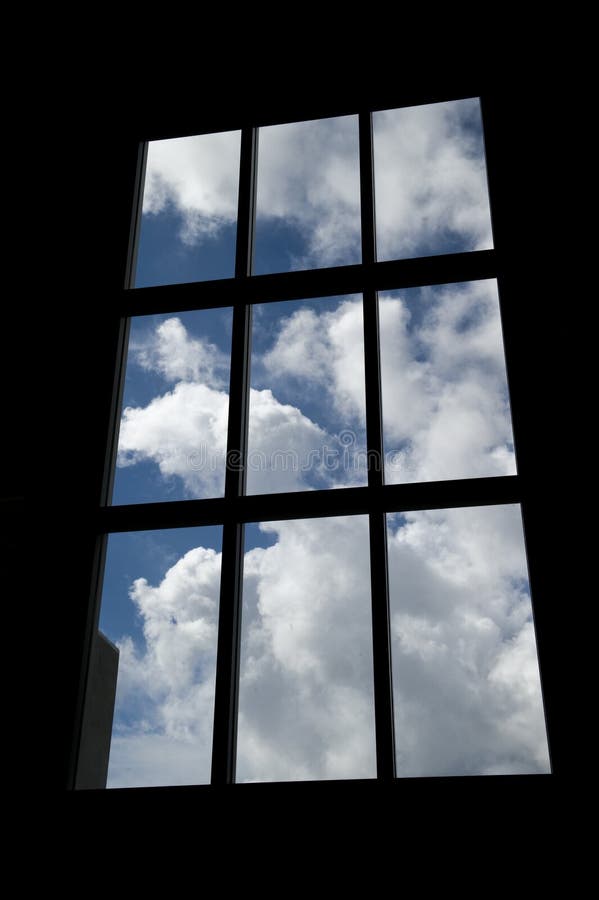 Window Silhouette with Clouds Stock Image - Image of pane, outline: 5145477