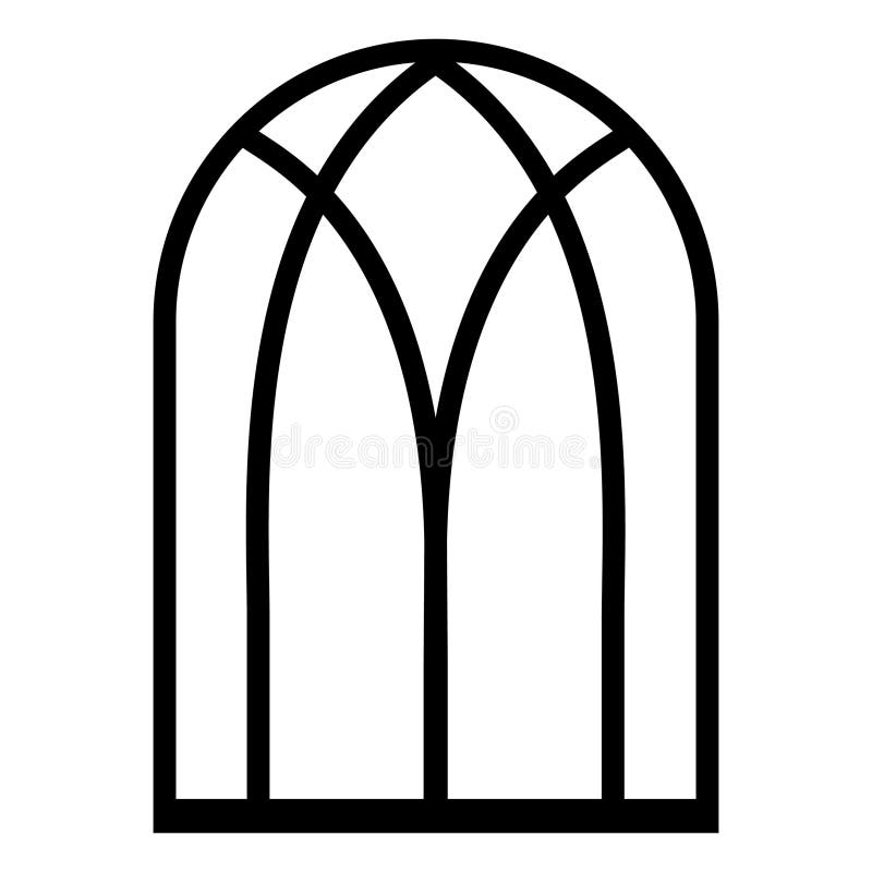 Window Silhouette in Elegant Style with Arch. Vector Element Stock ...