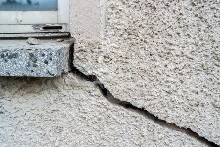 Window Sill Crack Structural Damage Stock Image - Image of static ...