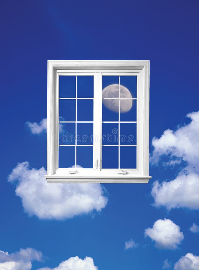 Blue Sky Seen through the Window Stock Image - Image of cloudy ...