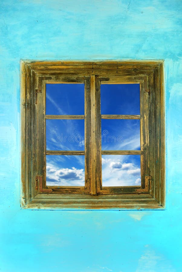 Window with a sky view stock illustration. Illustration of decoration ...