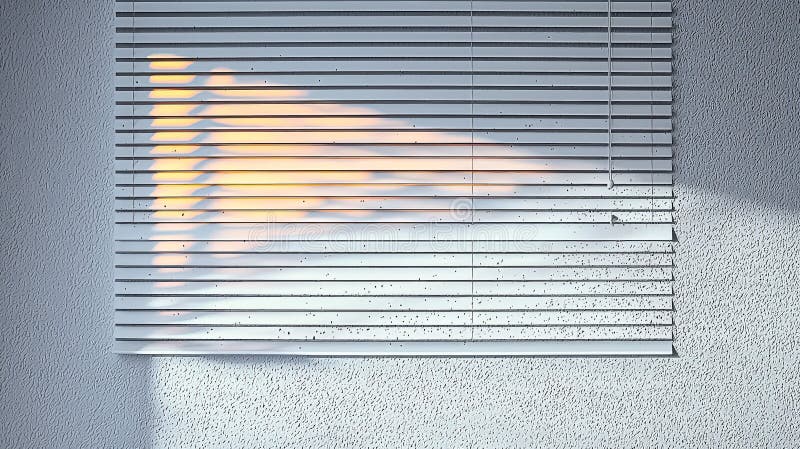 Window with a Slat Pattern and a Sliver of Light Shining through it ...