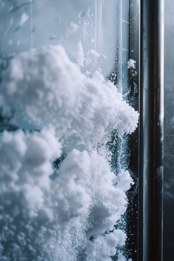 A Window with Snow Accumulation on the Outside Stock Photo - Image of ...