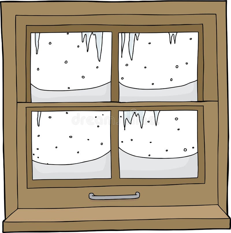 Window Panes with Snow stock illustration. Illustration of piling ...