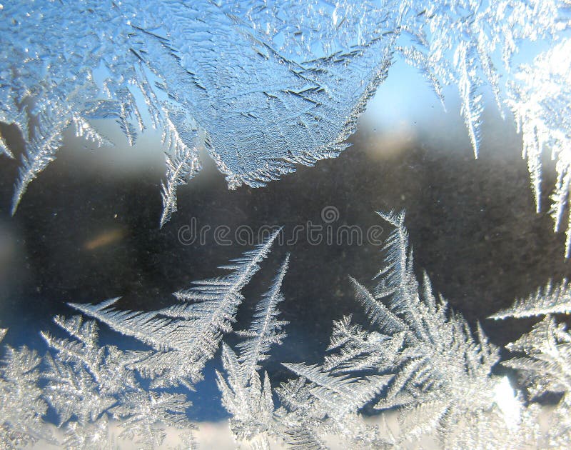 Snow Pattern On Window Pane Stock Photo - Image of frosty, nature ...