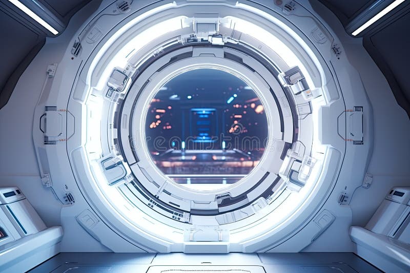 Window in spaceship stock photo. Image of blue, laboratory - 307901532