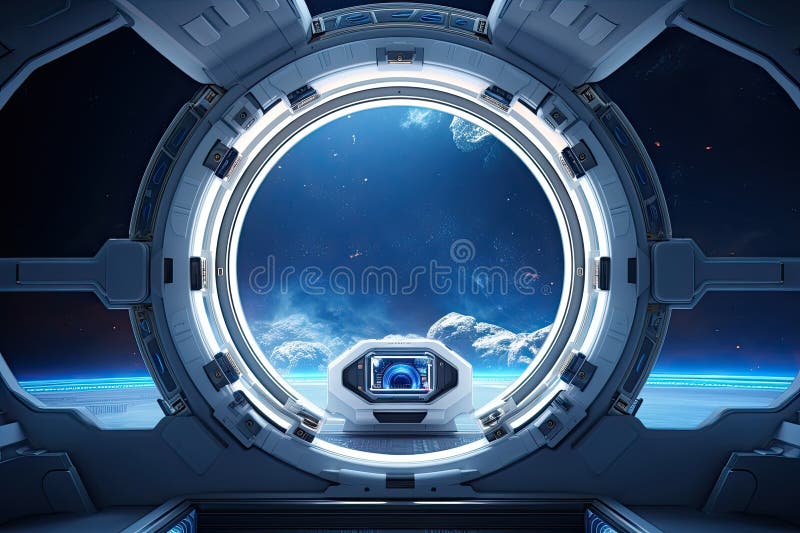 Window in spaceship stock photo. Image of star, flying - 311898412