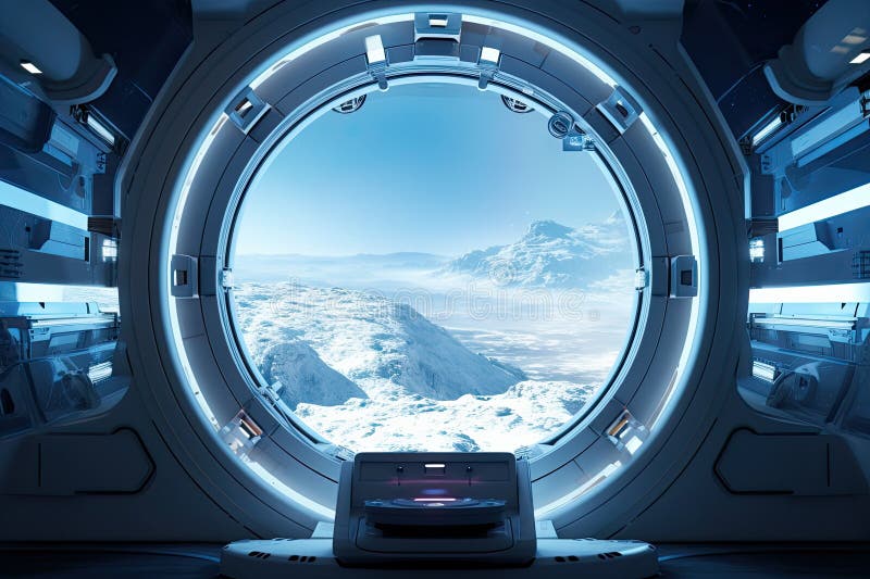 Window in spaceship stock image. Image of airplane, technology - 311898413