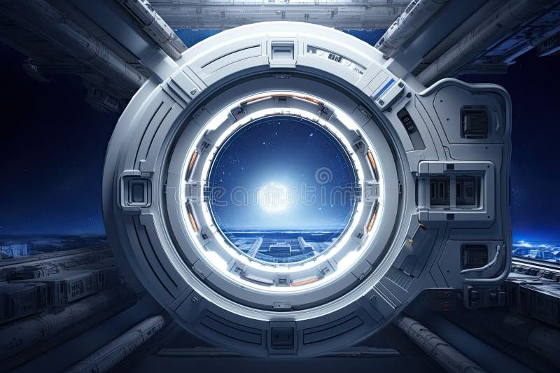 Window in spaceship stock image. Image of backgrounds - 325058993