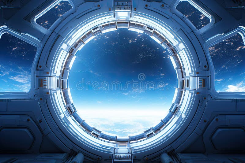 Window in spaceship stock photo. Image of working, galaxy - 358398278