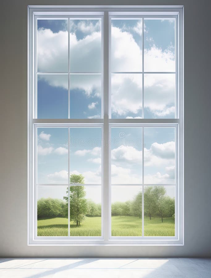 Window with Spring Landscape Created with Generative AI Technology ...