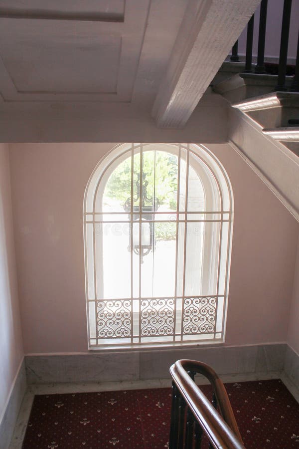 A window on the stairs. editorial photography. Image of room - 101654907
