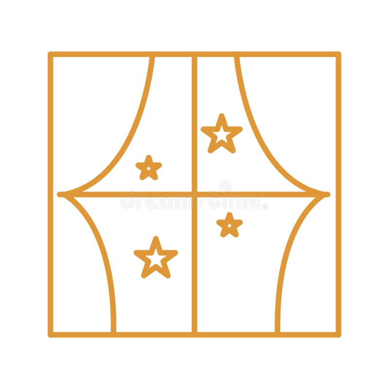 Window with Stars Line Style Icon Vector Design Stock Vector ...