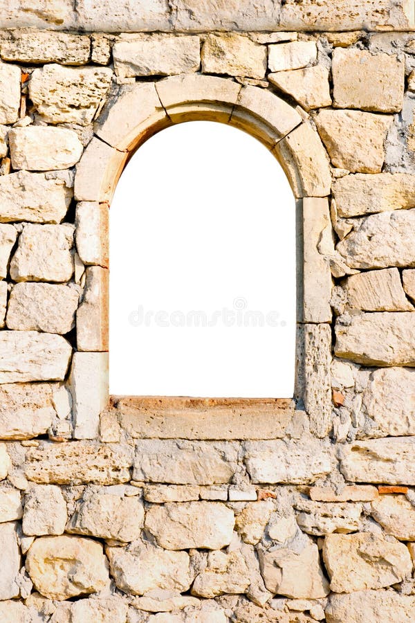 Window in a stone wall stock photo. Image of material - 14345340