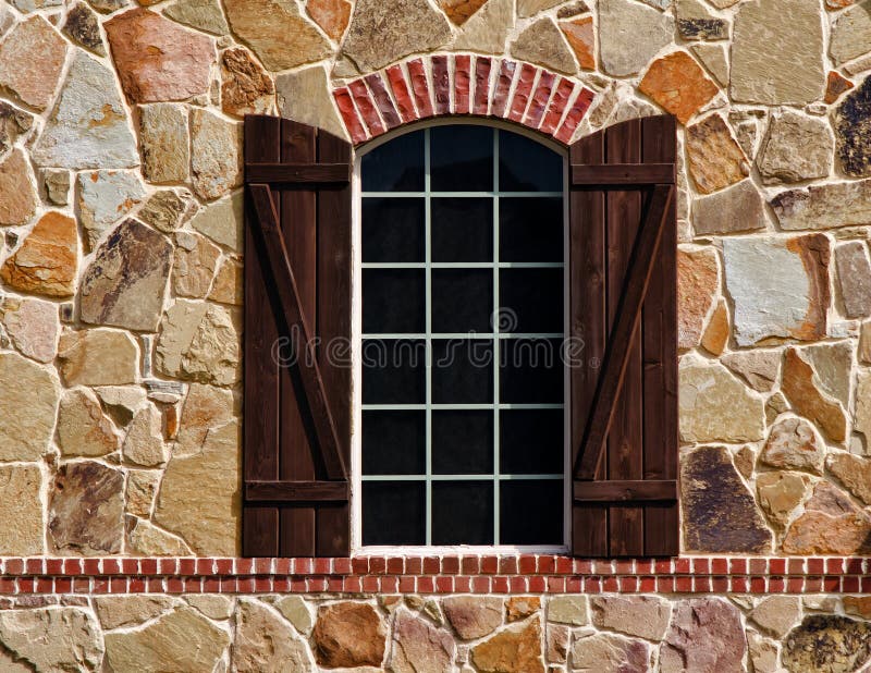 Window on a stone building stock image. Image of style - 4762915