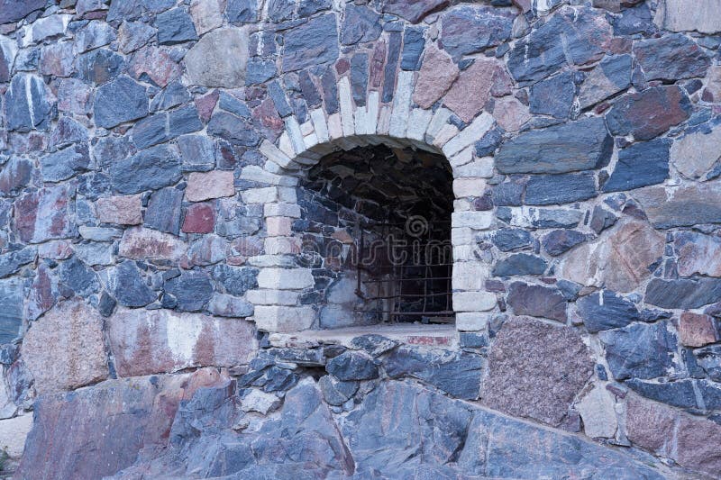 A Window in the Stone Wall of a Medieval Castle. Stock Image - Image of ...