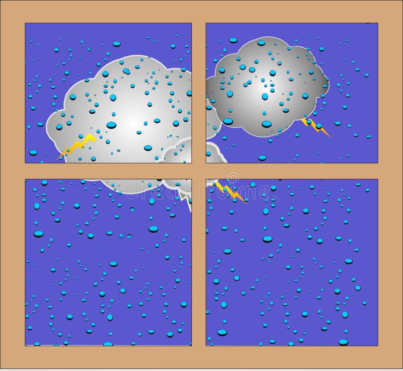 Window Storm Watching Illustration Stock Vector - Illustration of ...