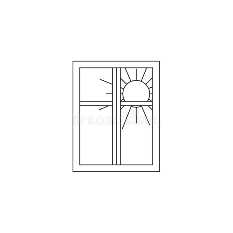 Window and Sun Icon Vector Isolated on White Background Stock Vector ...