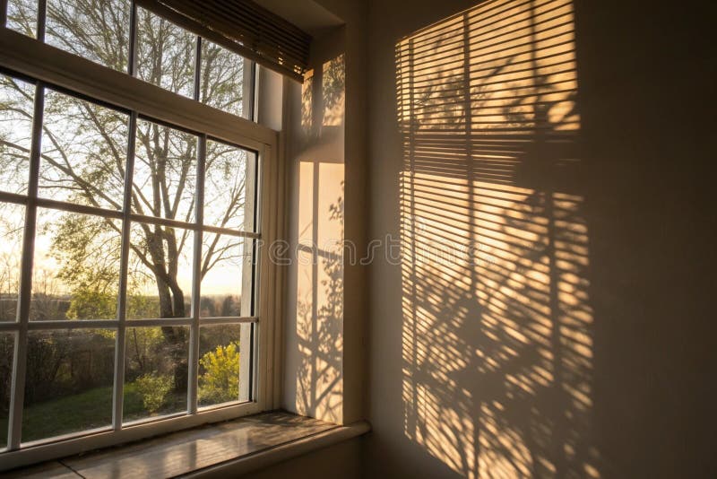 Window Sunlight Shadow on Wall Background Stock Illustration ...