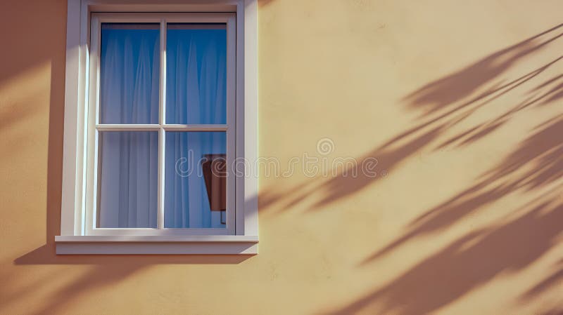 Window on Sunny Building Wall Stock Illustration - Illustration of ...