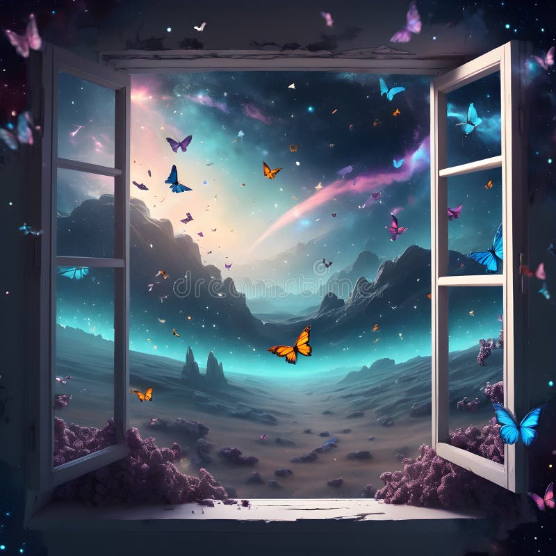 Window into the Surreal Cosmos Butterfly Symphony in the Celestial ...