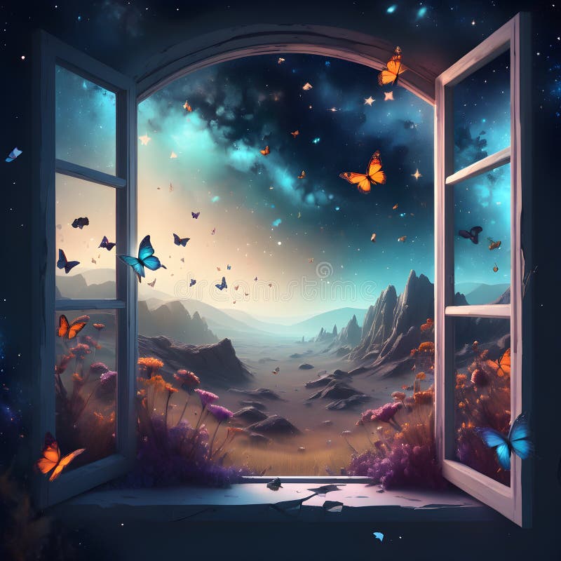 Window into the Surreal Cosmos Butterfly Symphony in the Celestial ...
