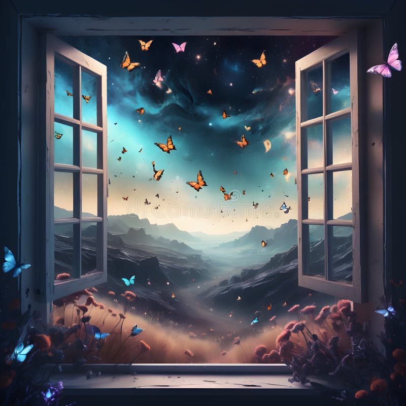 Window into the Surreal Cosmos Butterfly Symphony in the Celestial ...