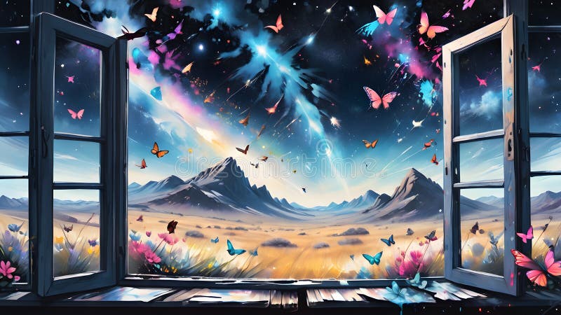 Window into the Surreal Cosmos Butterfly Symphony in the Celestial ...