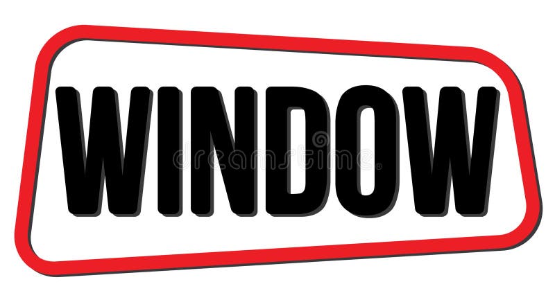 WINDOW Text on Red-black Trapeze Stamp Sign Stock Illustration ...