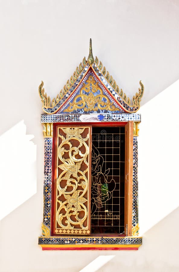 Window of Thai temple stock image. Image of handcraft - 26394323
