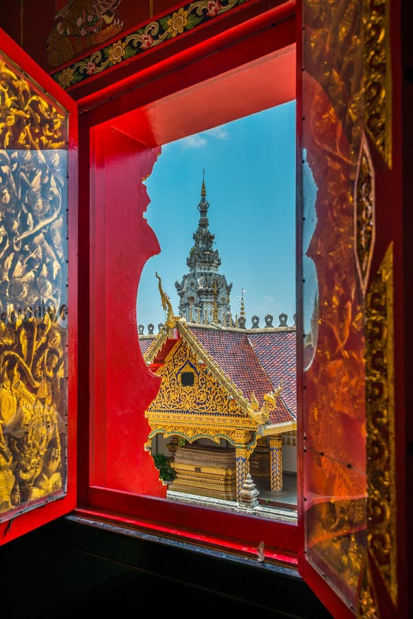 Window of Thai Tradional Pagoda Stock Photo - Image of brick, asia ...