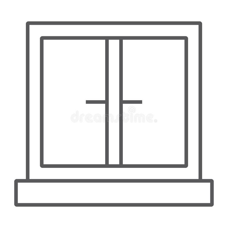 Window Line and Glyph Icon, Architecture and Home, Frame Sign, Vector ...