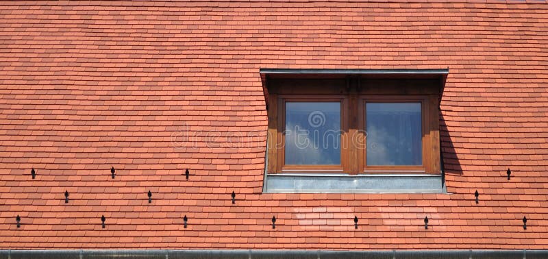 Old window on a tile roof stock photo. Image of travel - 29806238