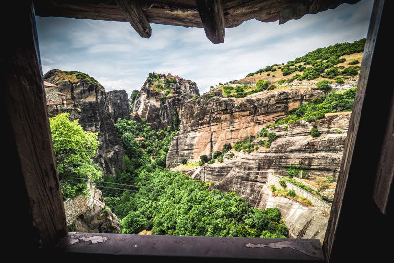Window To Meteora. Artistic Interpretation of a Window To the Go Stock ...