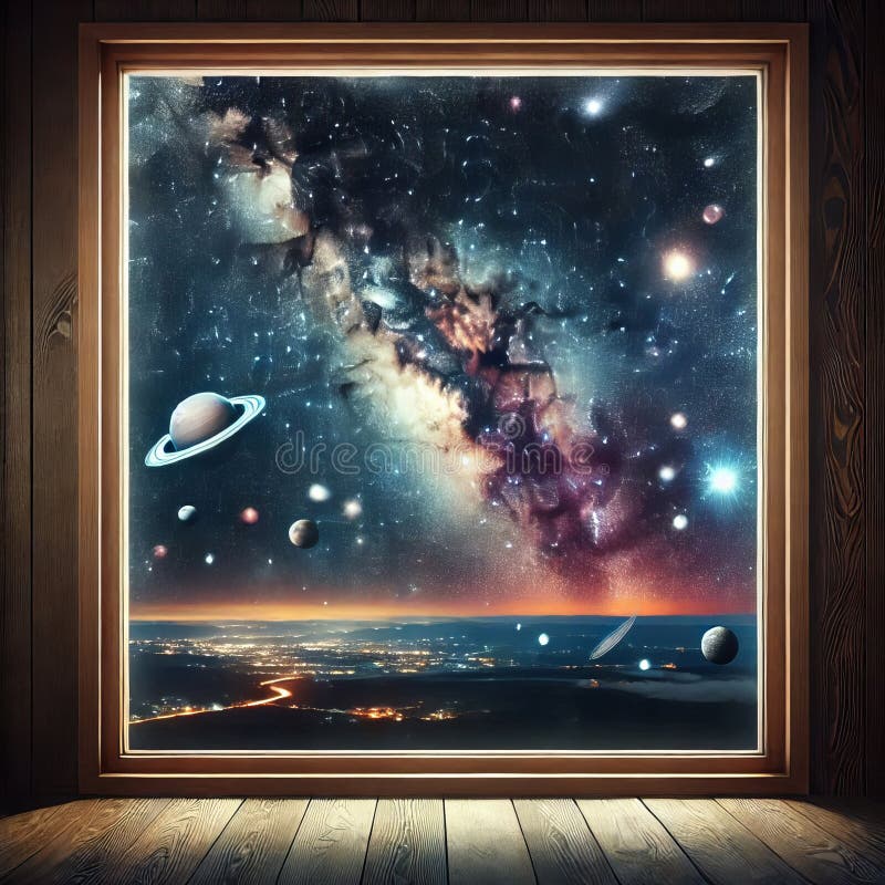 Window To the Stars a Window that Shows the Universe Stock Illustration ...