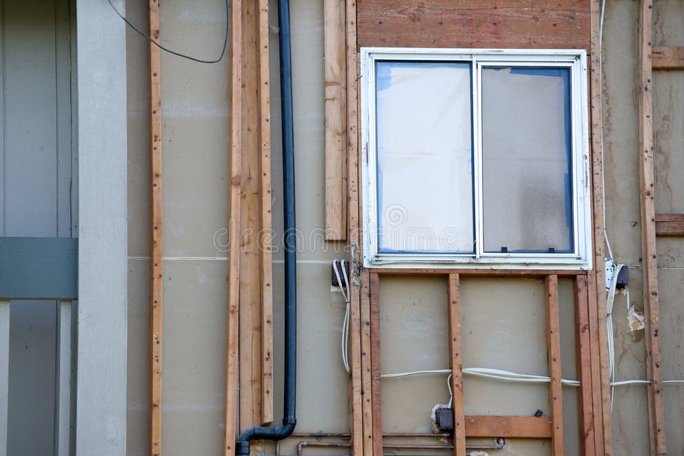 Window Under Construction, Empty Space Left with Framework Stock Image ...