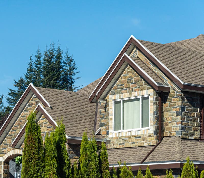 Window on Upper Level of Residential Building on Skay Background Stock ...