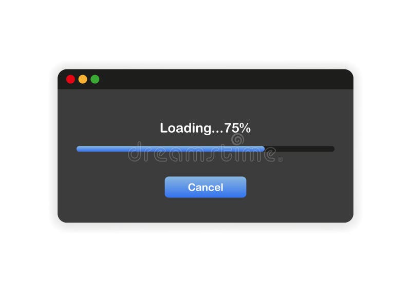 Loading Data Window Progress Bar On Screen Computer Classic Operating