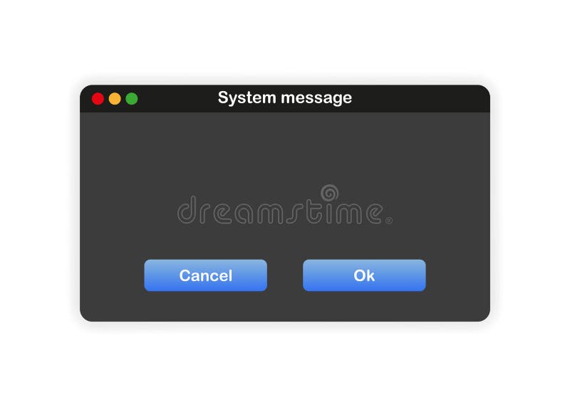 Window of User Interface. System Message with Report Template Unknown Error on White Background ...