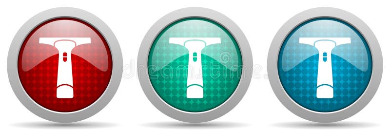 Window Vacuum Cleaner Vector Icon Set, Glossy Web Buttons Collection ...