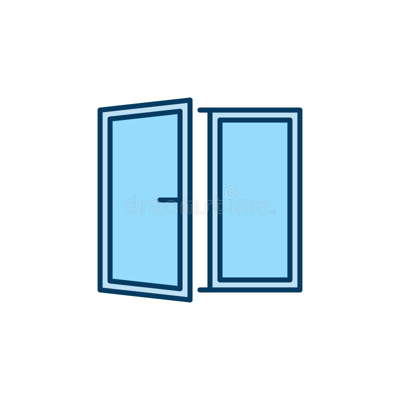 Window Vector Concept Blue Simple Icon or Sign Stock Vector ...