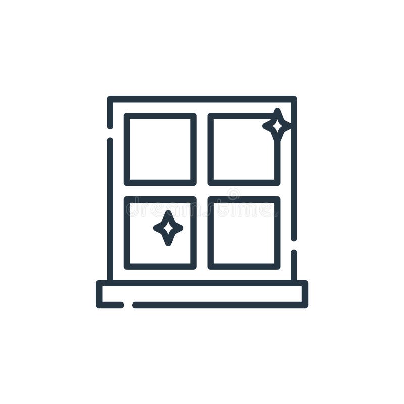 Window Vector Icon Isolated on White Background. Outline, Thin Line ...