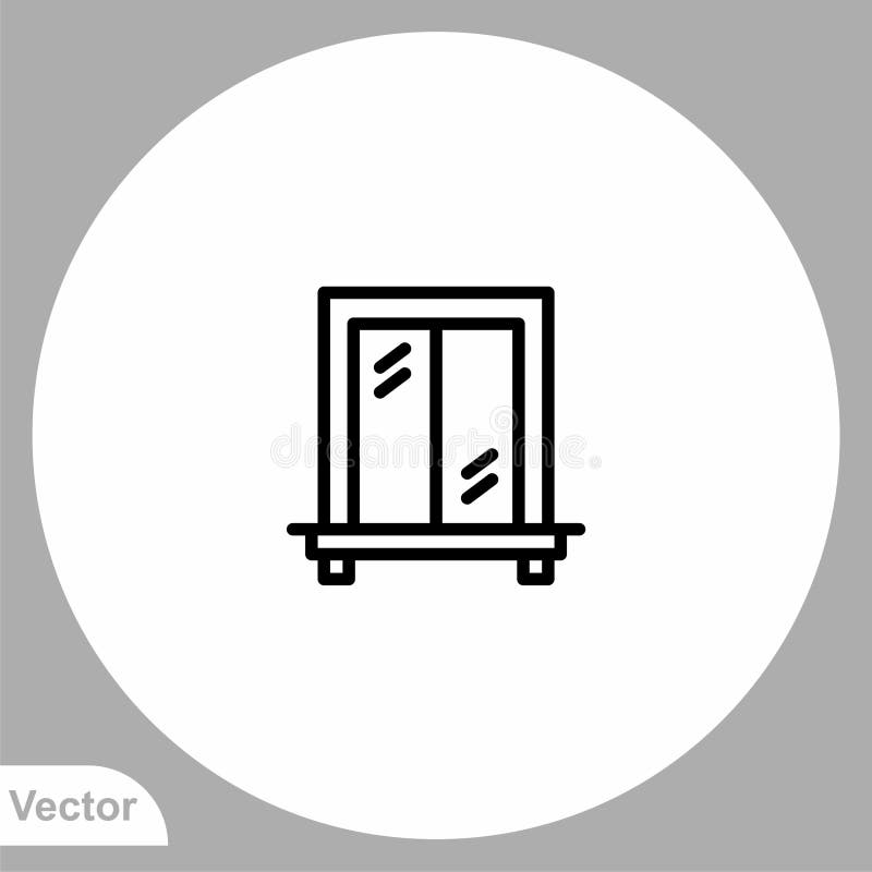 Car Window Vector Icon Sign Symbol Stock Vector - Illustration of ...