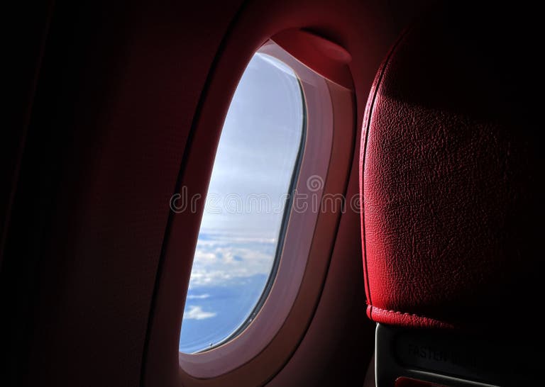 Window View of Airlines, Window View, Sky, Airplane with Cloud Stock ...
