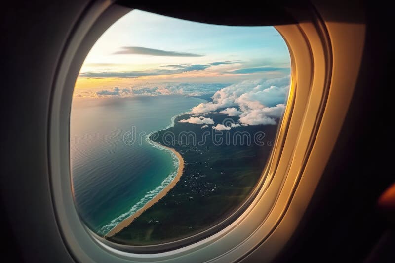 Window View from an Airplane: Breathtaking Vista, Expansive Sky, Winged ...