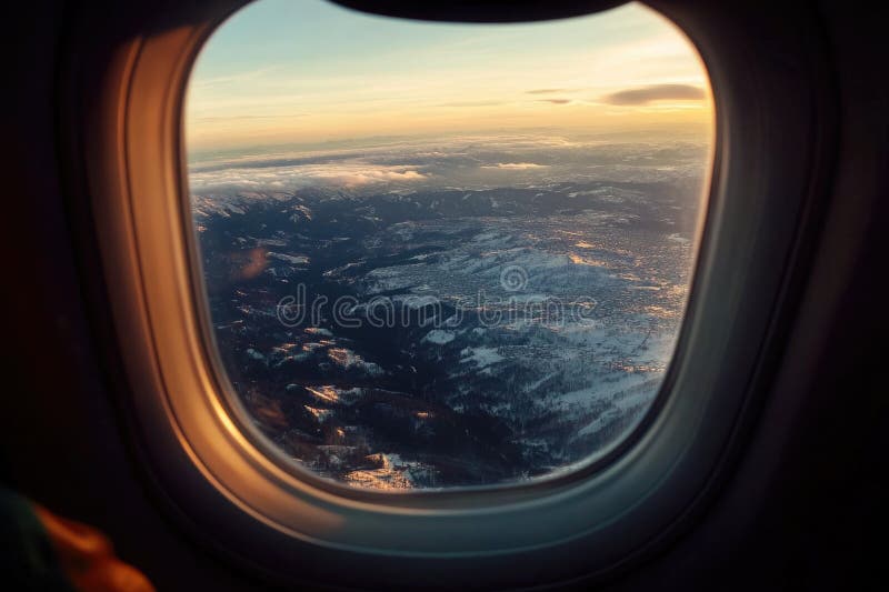 Window View from an Airplane: Breathtaking Vista, Expansive Sky, Winged ...