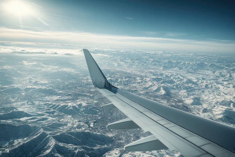 Window View from an Airplane: Breathtaking Vista, Expansive Sky, Winged ...