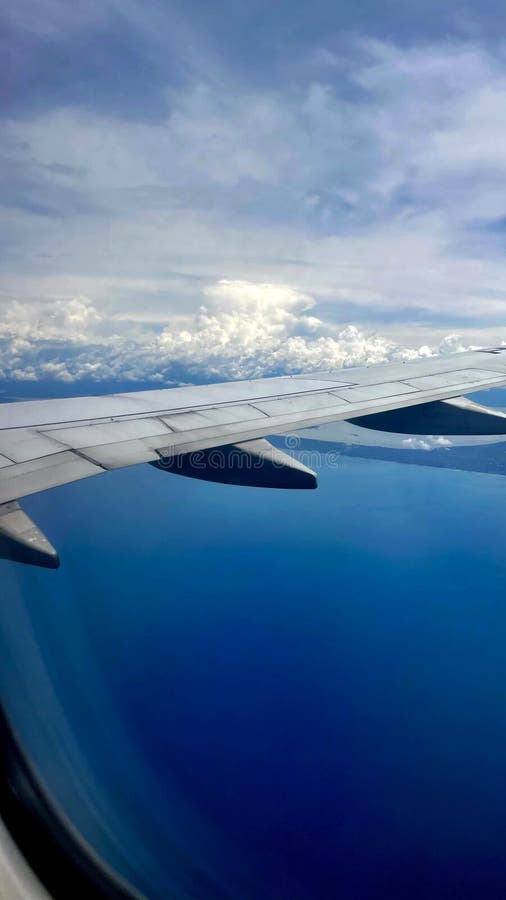 Window View of Airlines, Window View, Sky, Airplane with Cloud, Clear ...