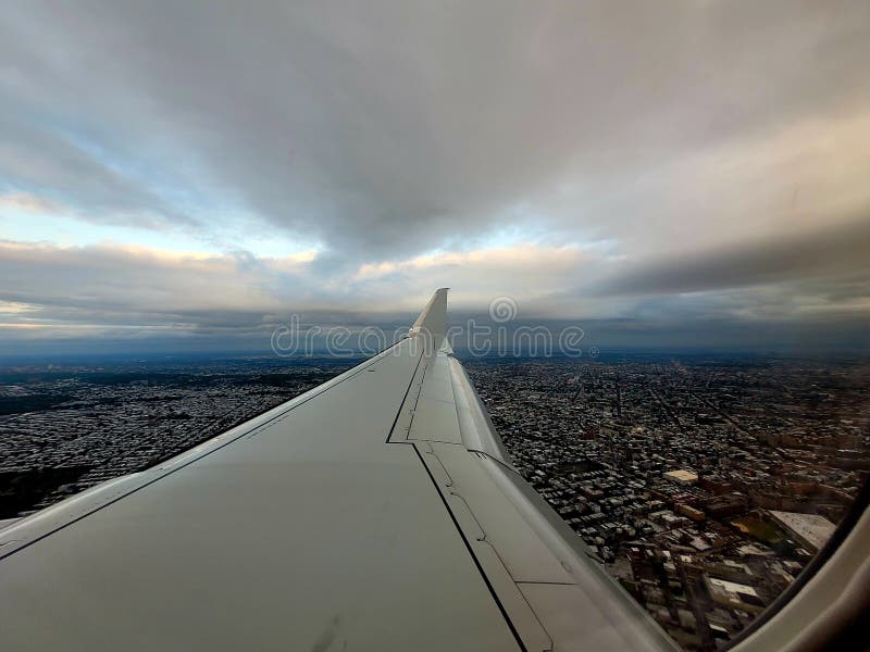 Window View before Arrival at New York Stock Photo - Image of horizon ...